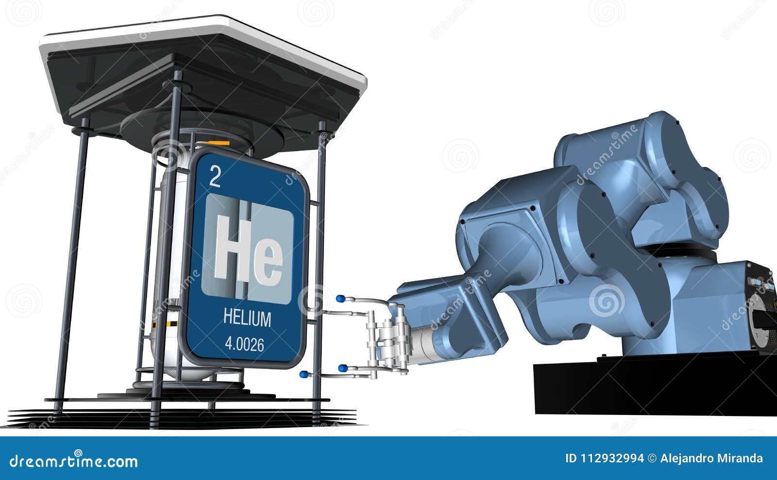 Helium Symbol in Square Shape with Metallic Edge in Front of a ...