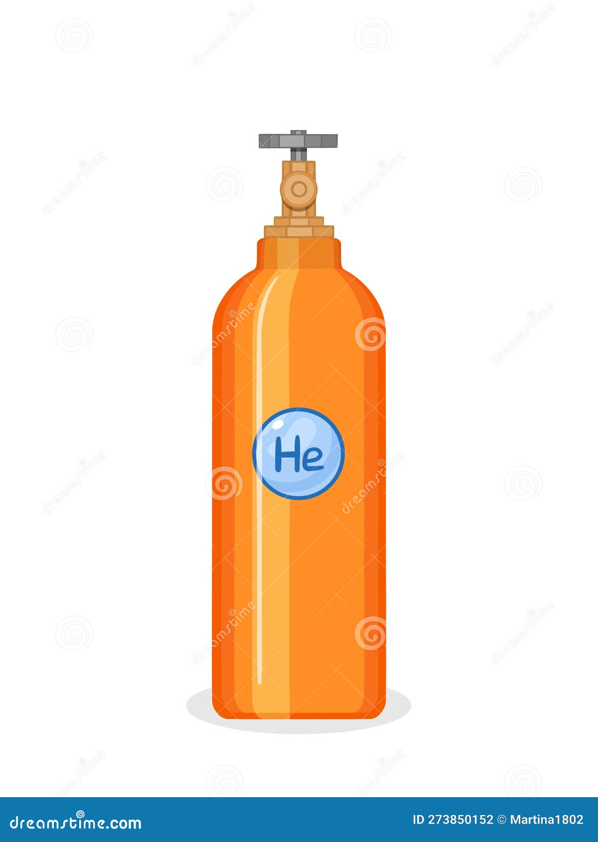 Orange Helium Tank on a White Background Stock Illustration ...