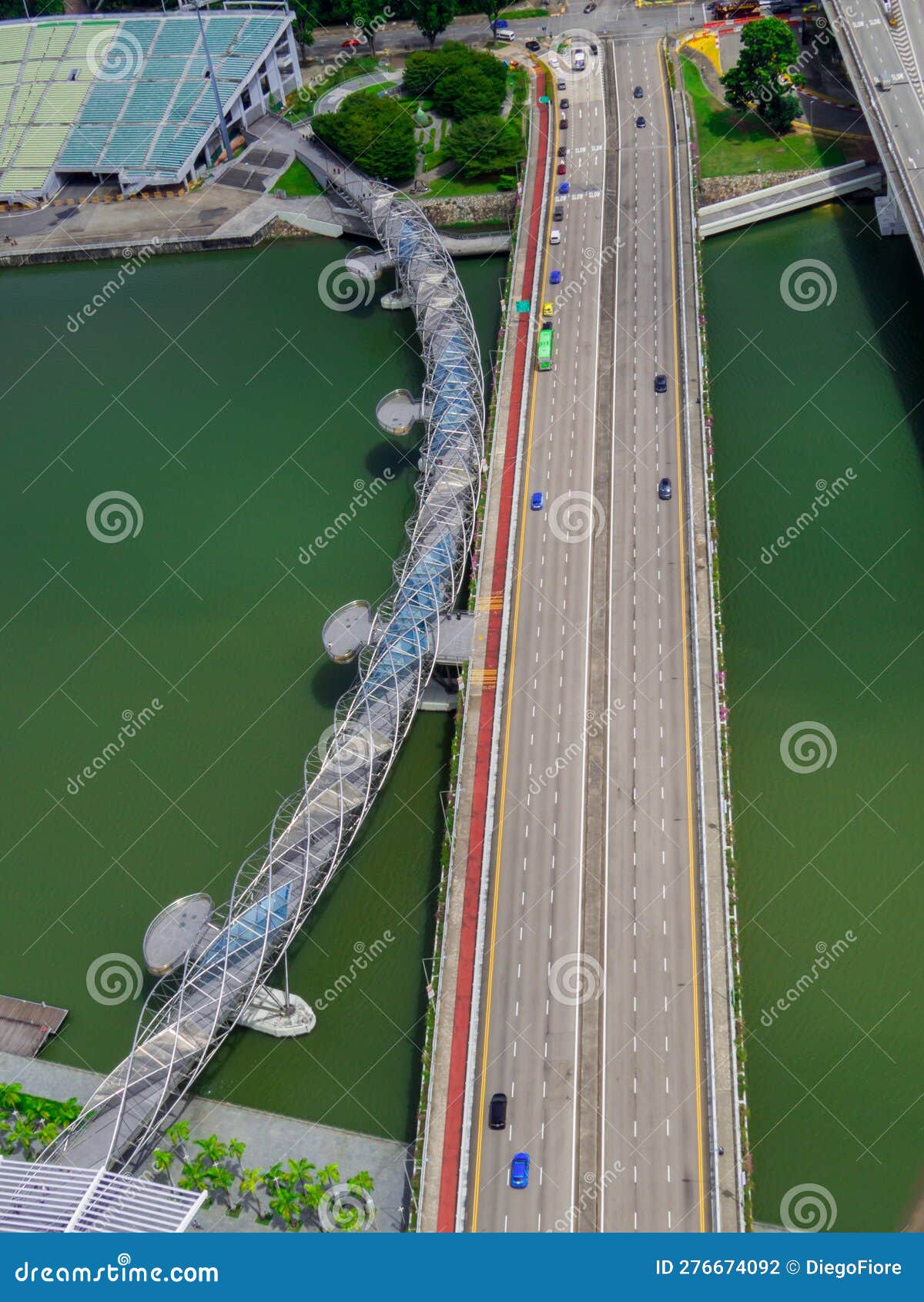 Helix Bridge and Bayfront Ave, Singapore Editorial Photography - Image ...