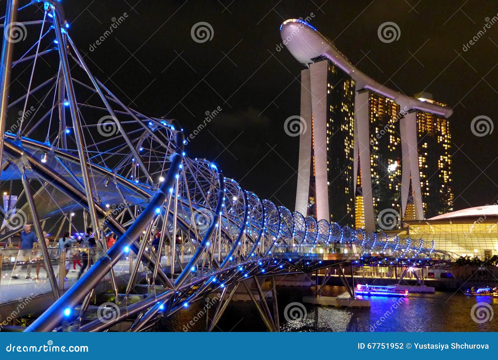 Helix Bridge editorial photography. Image of landmark - 67751952