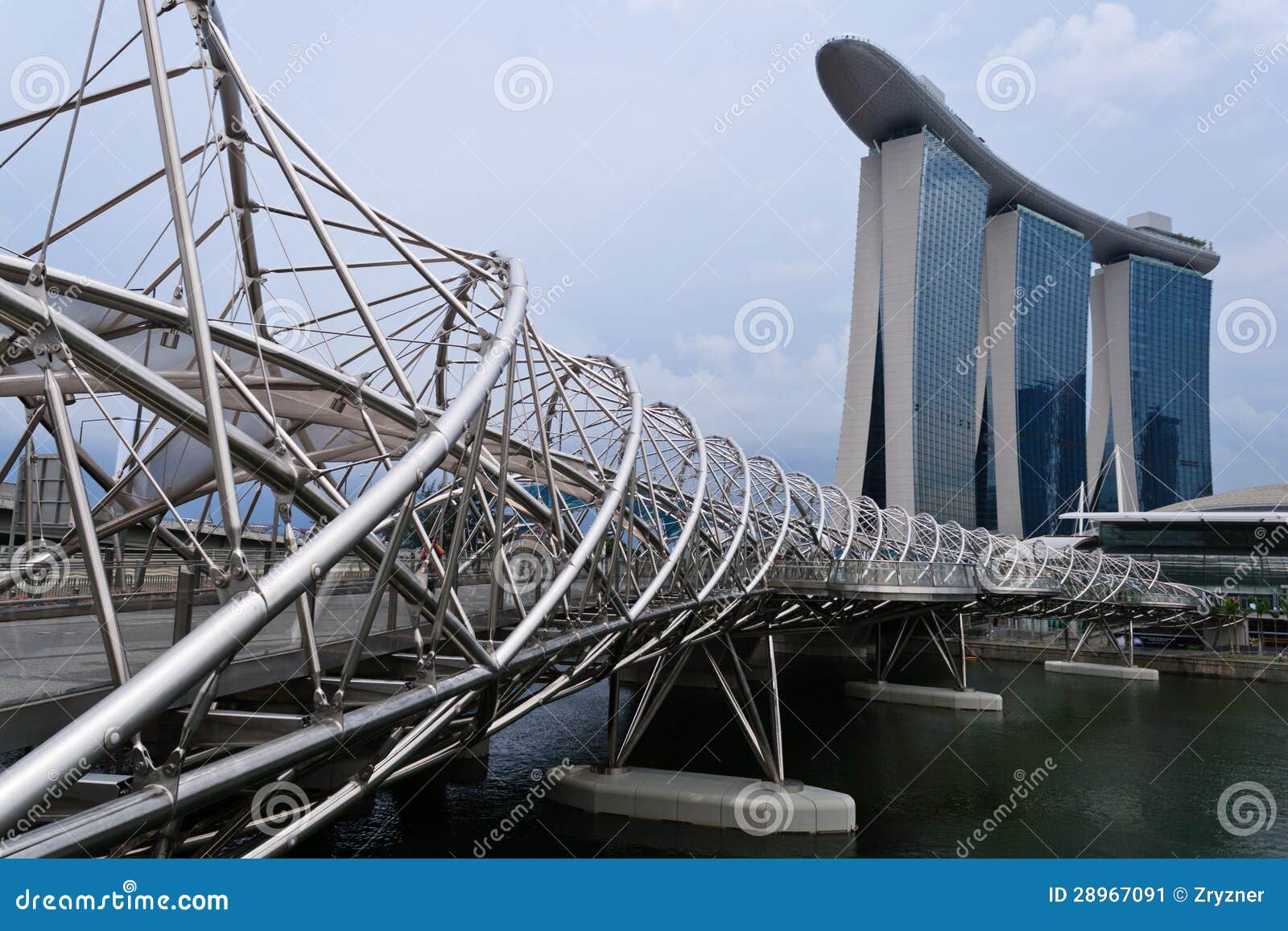 Helix Bridge & Marina Bay Sands Editorial Photo | CartoonDealer.com ...