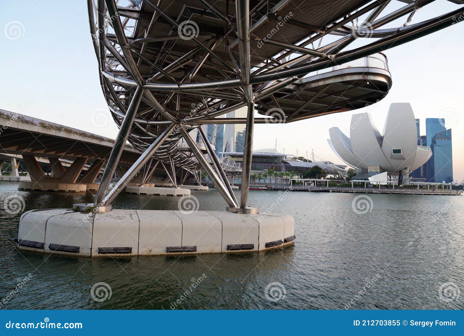Helix Bridge Pedestrian Bridge in Singapore Editorial Image - Image of ...