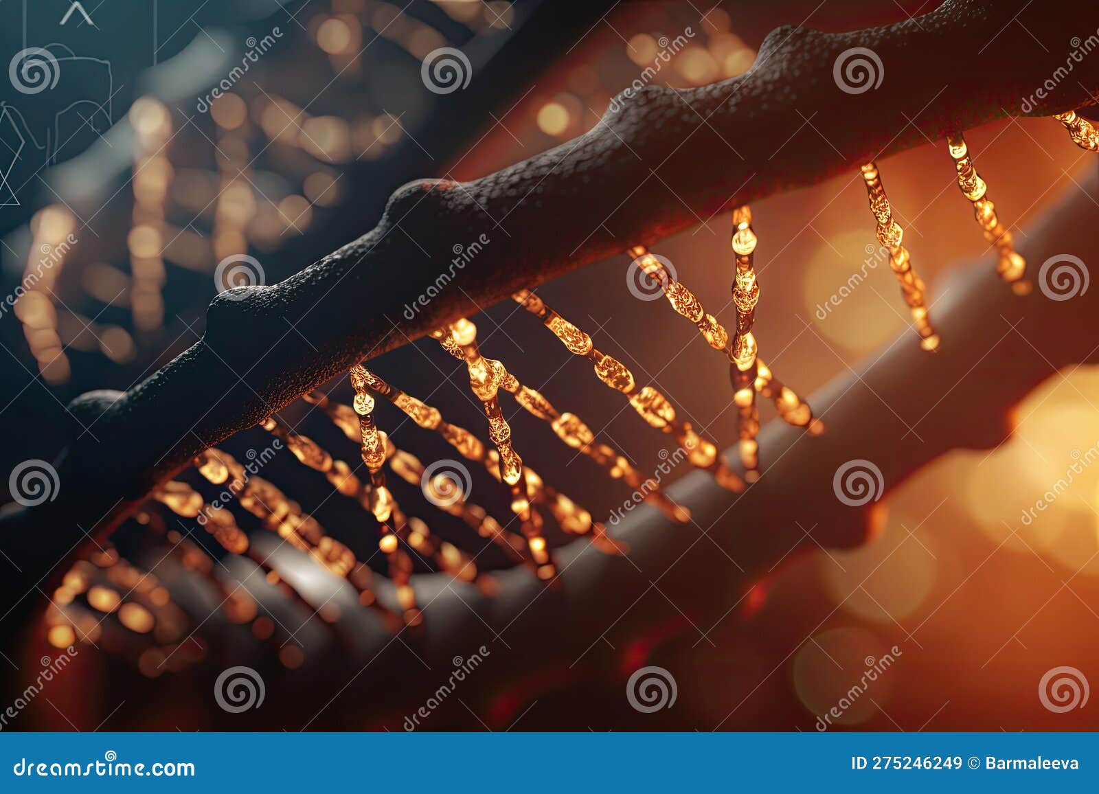 Helix Human DNA Structure. Science, Biotechnology Stock Illustration ...