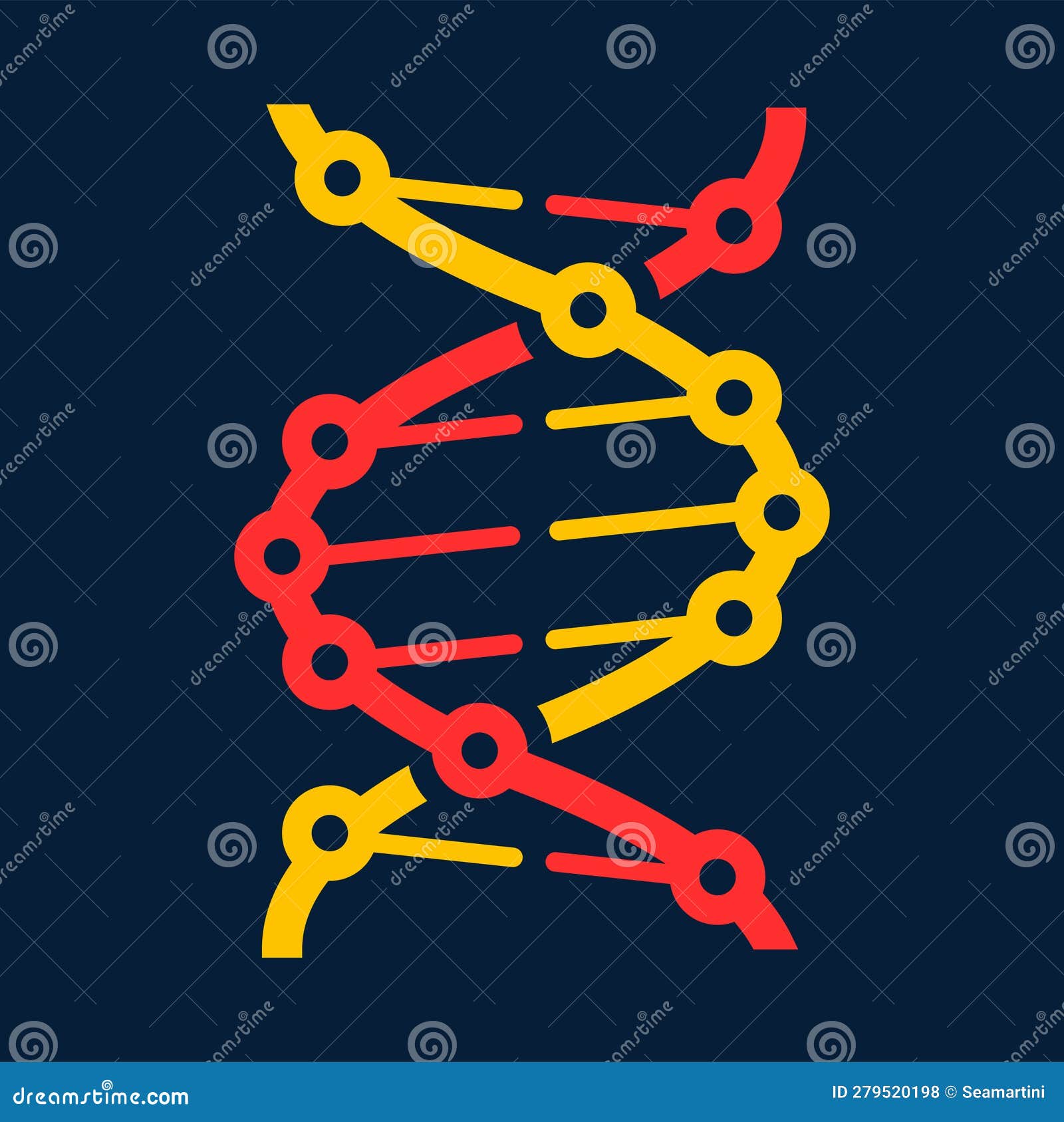 Helix Structure, Genetic Code Twisted DNA Molecule Stock Illustration ...