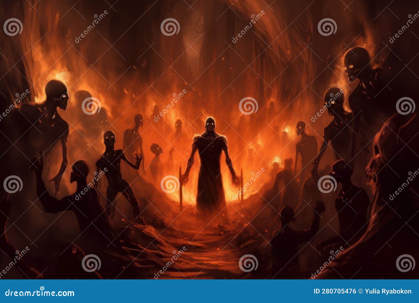 Hell Demon Color Flat Vector Cartoon | CartoonDealer.com #113102633