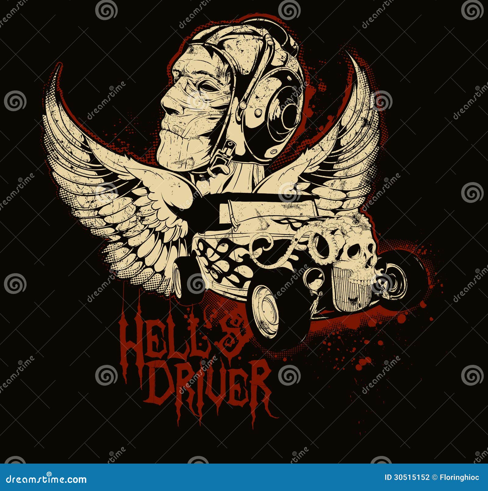 Hell driver stock vector. Illustration of biker, pilot - 30515152