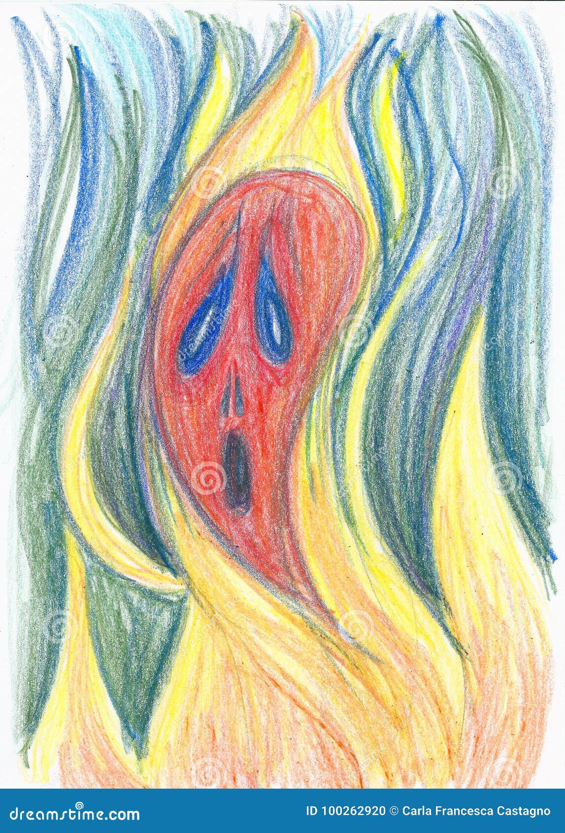 Hell and Fear Fire Concept Illustration Stock Illustration ...