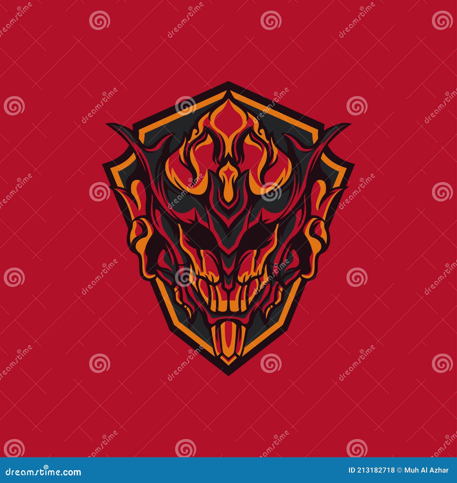 Hell Fire Mascot stock vector. Illustration of brand - 213182718