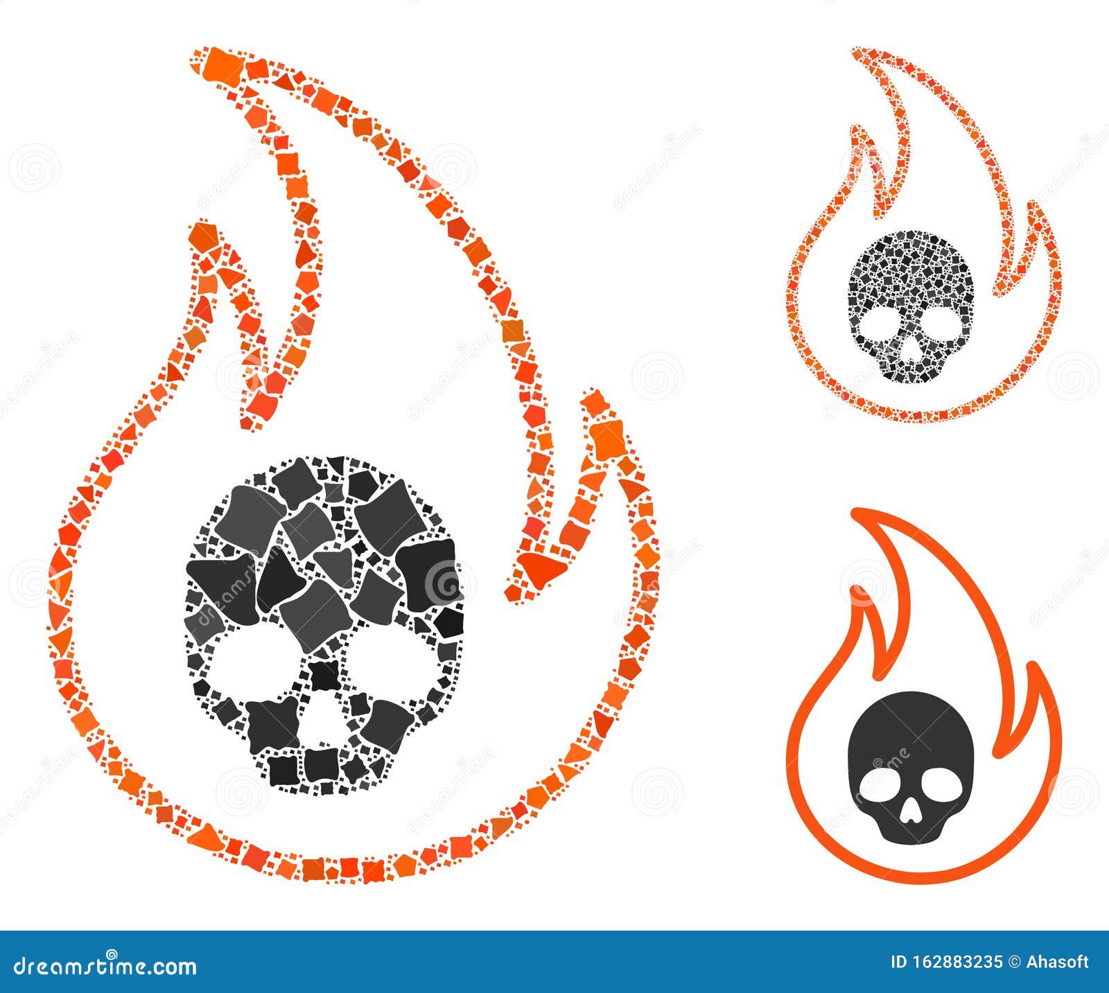 Hell Fire Composition Icon of Rugged Parts Stock Illustration ...