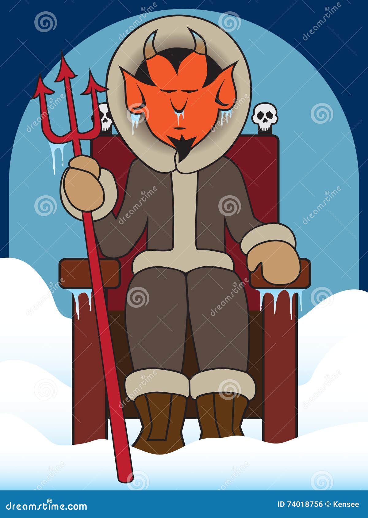 Hell Freezes Over stock vector. Illustration of devil - 74018756