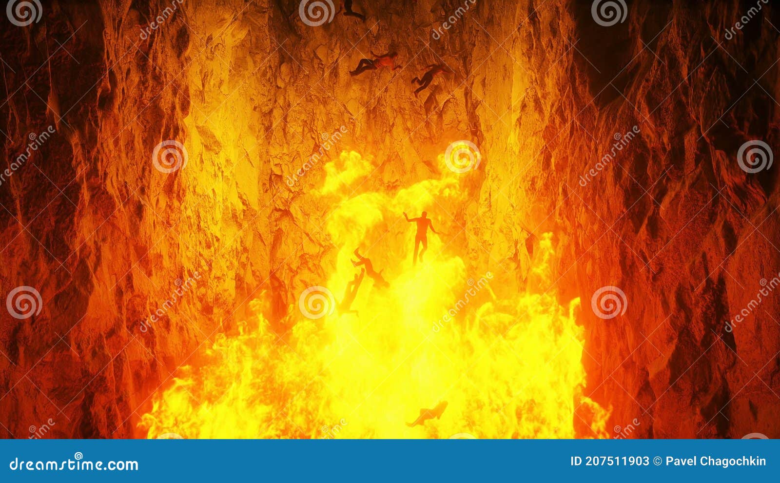 Hell Gates. Hell Fire. Devil Portal. Sinner. Religious Concept. 3d ...