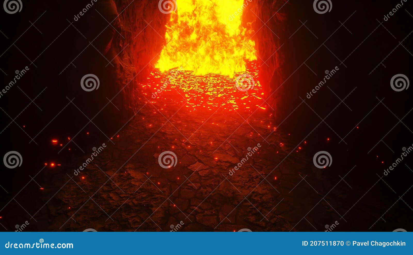 Hell Gates. Hell Fire. Devil Portal. Sinner. Religious Concept. 3d ...