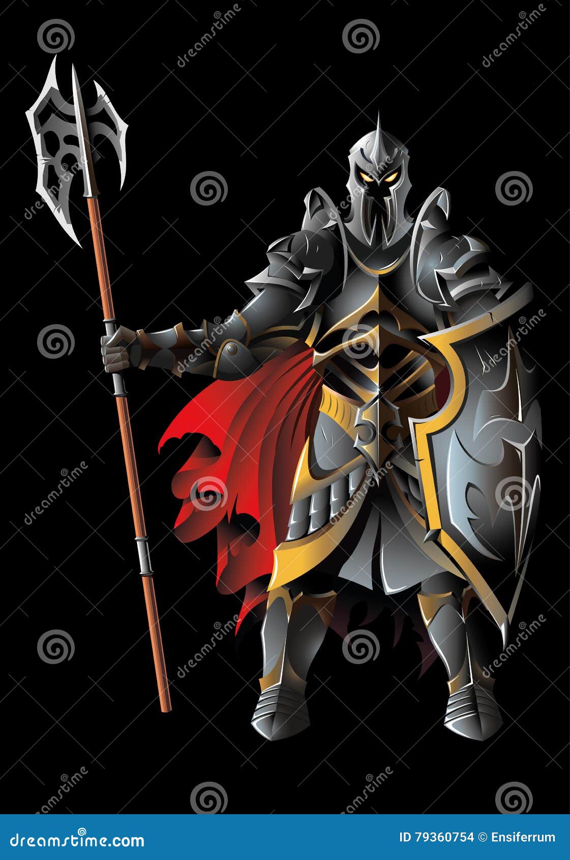 Halberd Vector Medieval Isolated Illustration Weapon Ancient Background ...