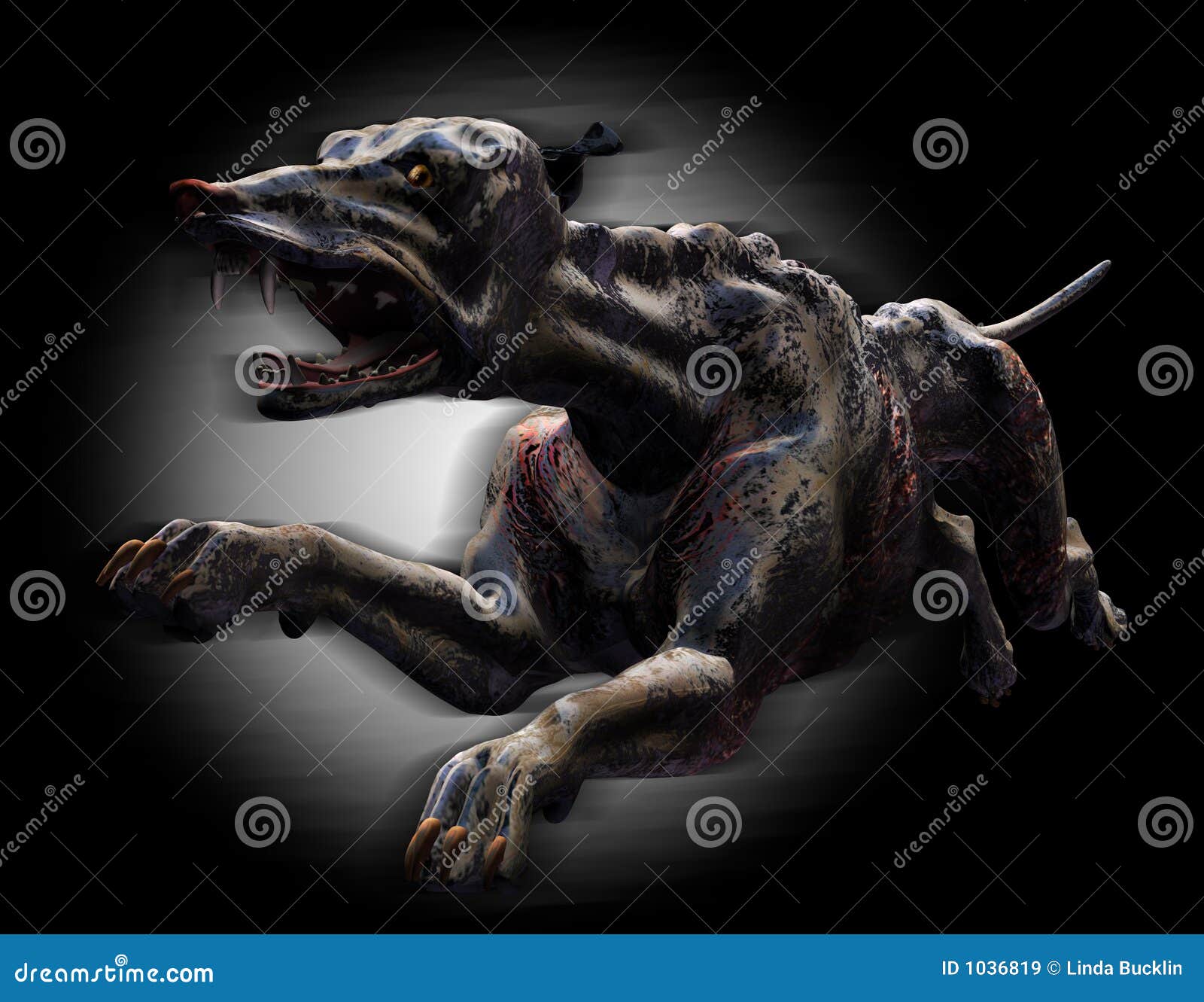 Hell Hound Running - with Clipping Path Stock Illustration ...
