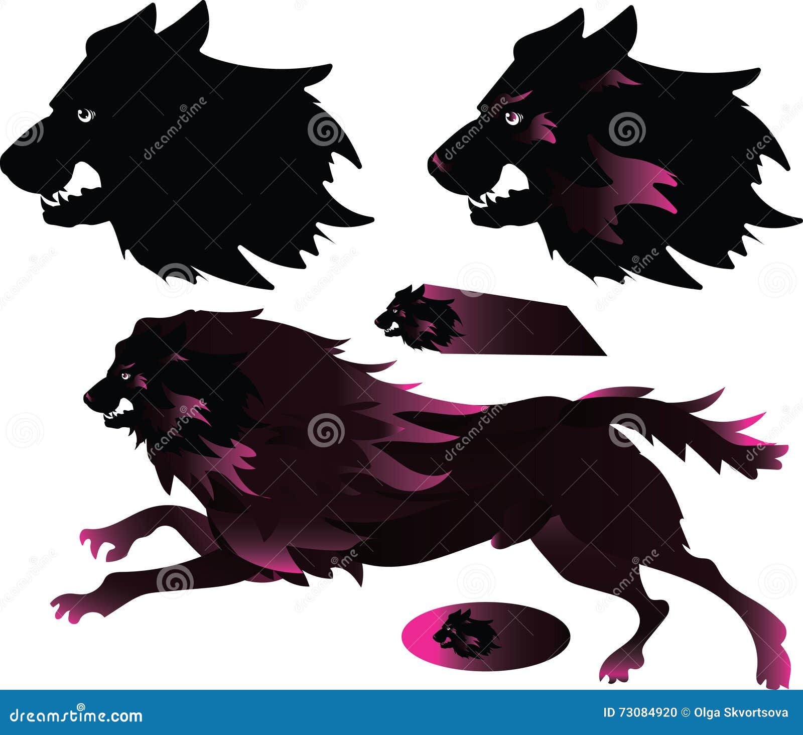 Hell Hounds - Drawing Evil Predator Stock Vector - Illustration of ...