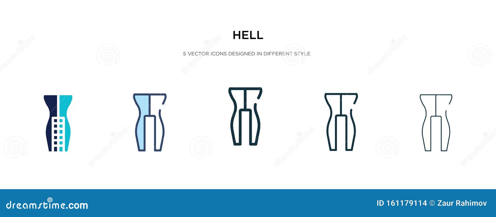 Hell Icon in Different Style Vector Illustration. Two Colored and Black ...