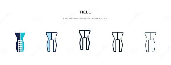 Hell Icon in Different Style Vector Illustration. Two Colored and Black ...