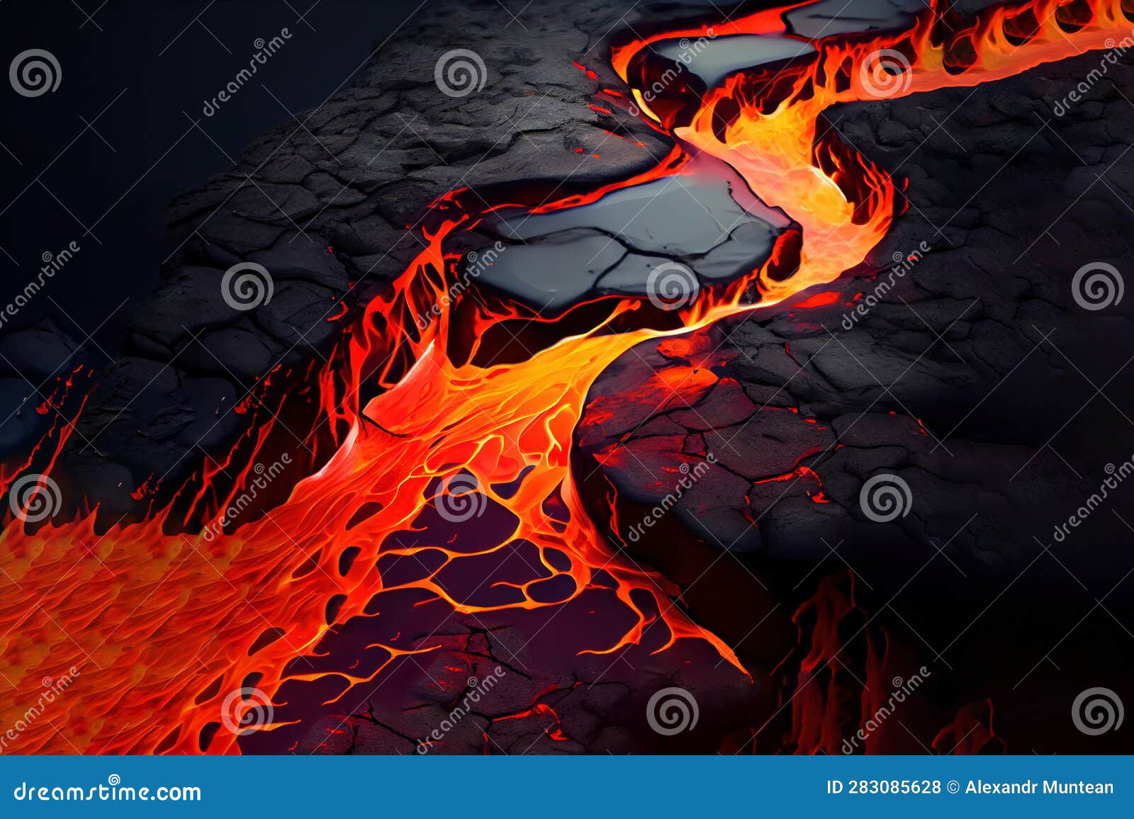 Hell lava. Generative Ai stock illustration. Illustration of molten ...