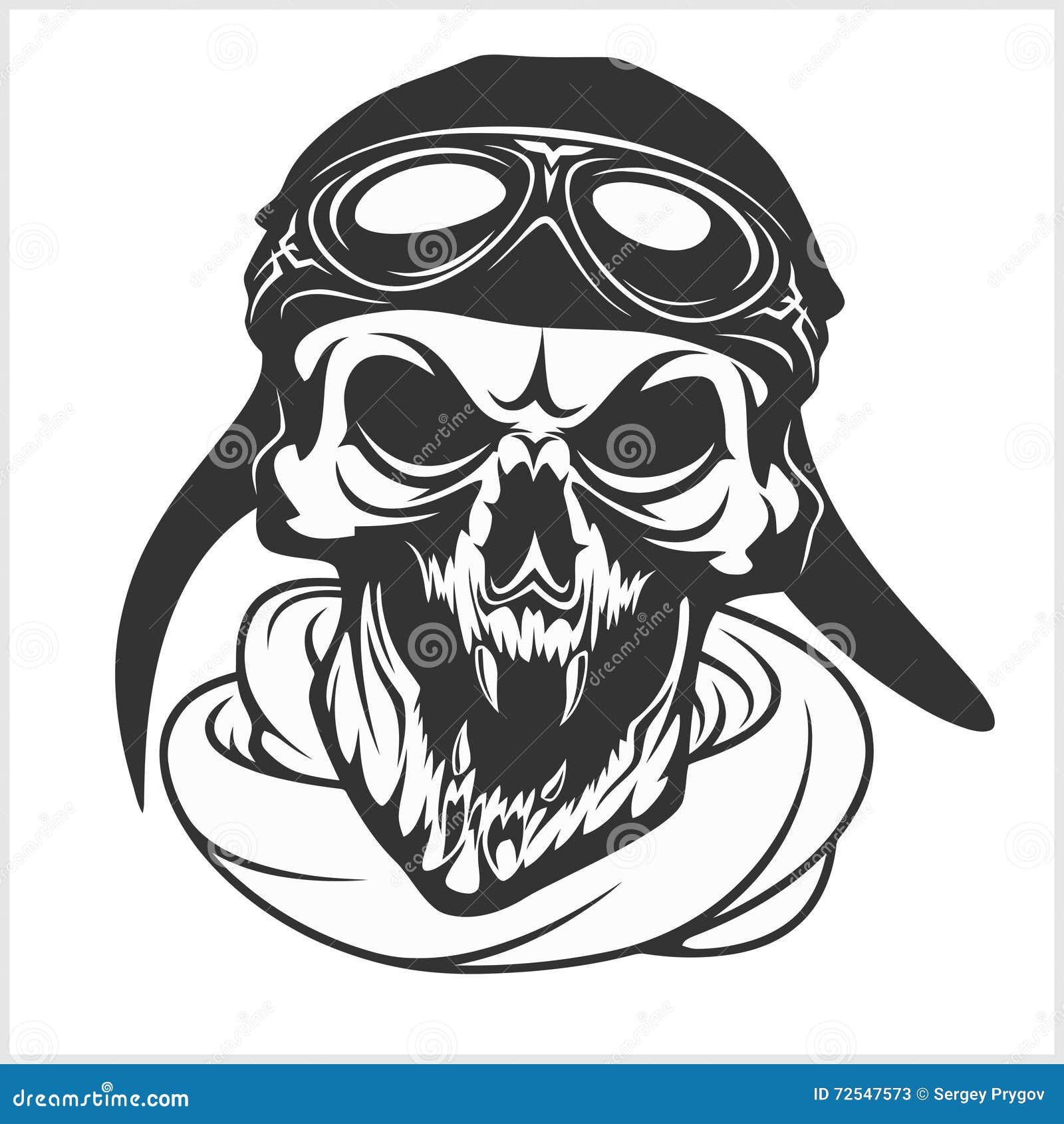 Skull In Helmet Cartoon Vector | CartoonDealer.com #61643201