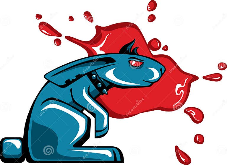 Hell rabbit stock vector. Illustration of jumping, blood - 27050210