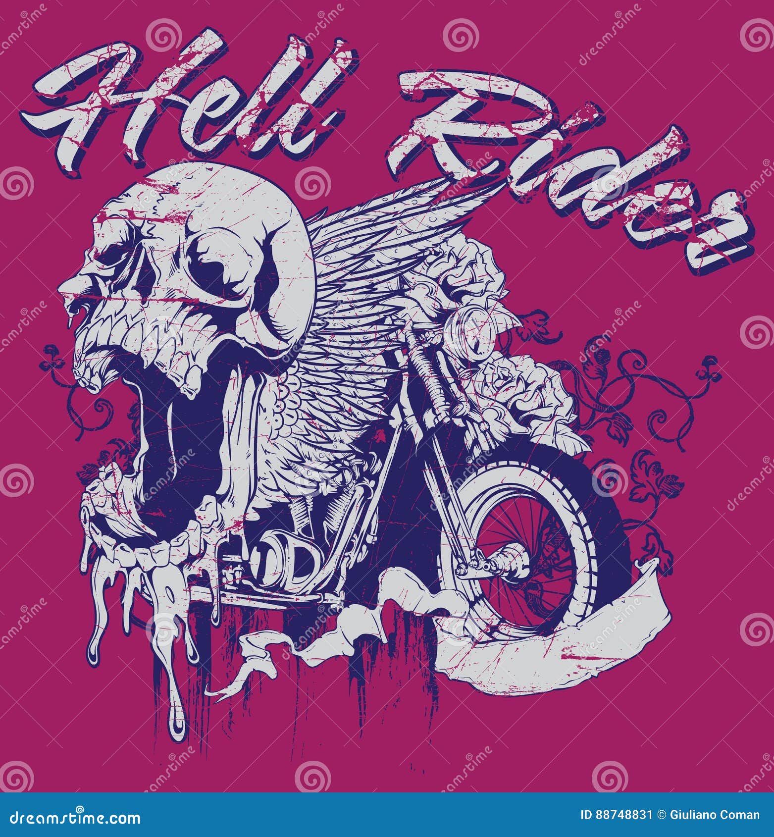 Hell rider stock vector. Illustration of style, helmet - 88748831