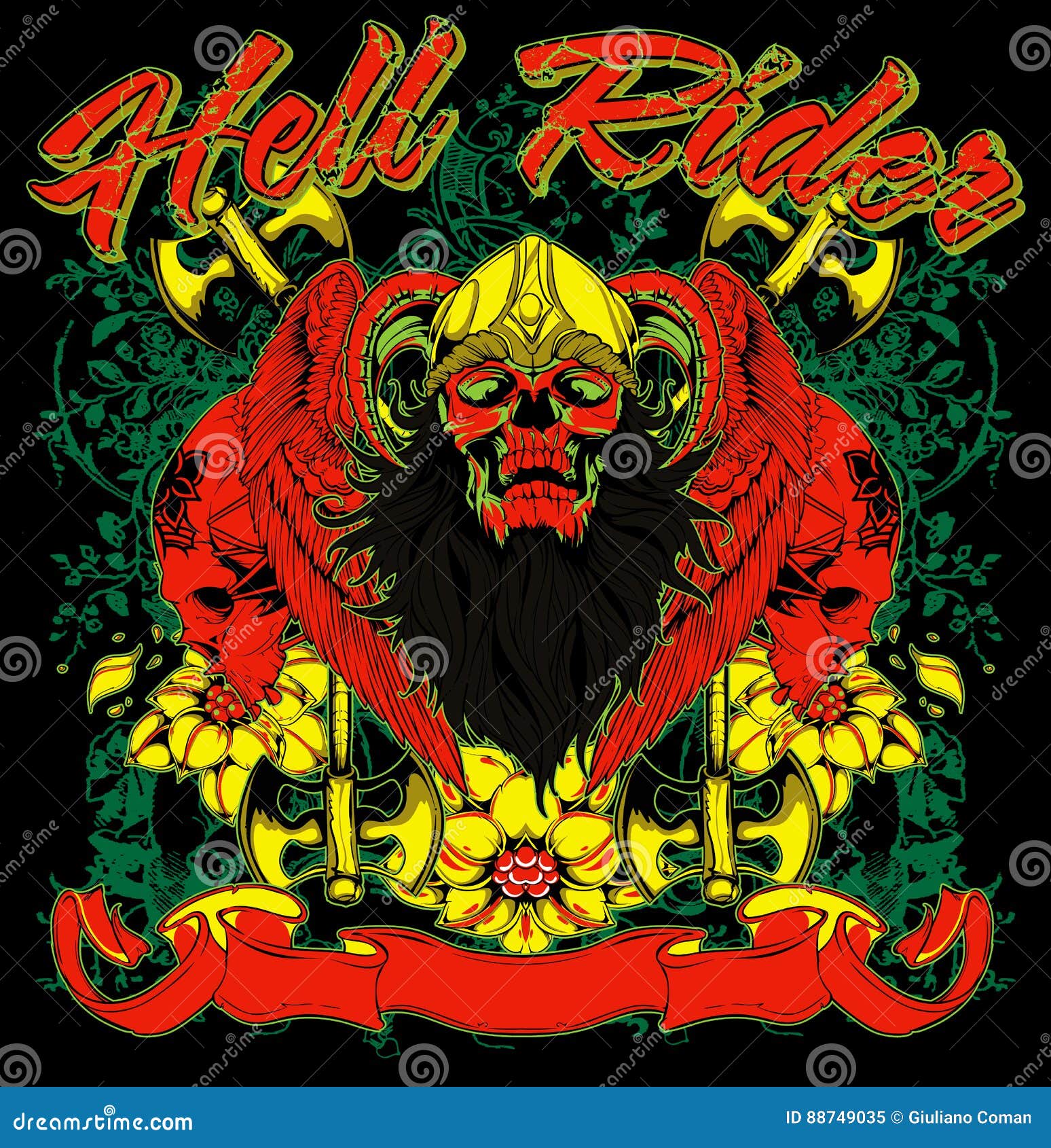 Hell rider stock vector. Illustration of night, halloween - 88749035