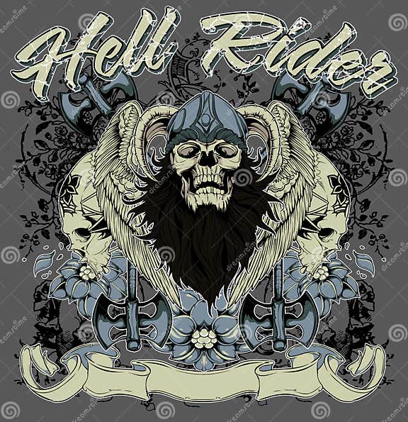 Hell rider stock vector. Illustration of emblem, longhair - 39406880