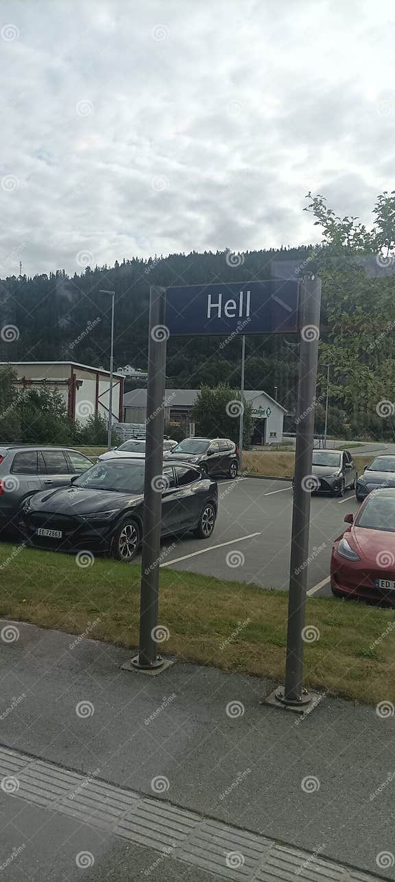 Hell Train Station Norway Sign Editorial Stock Photo - Image of station ...