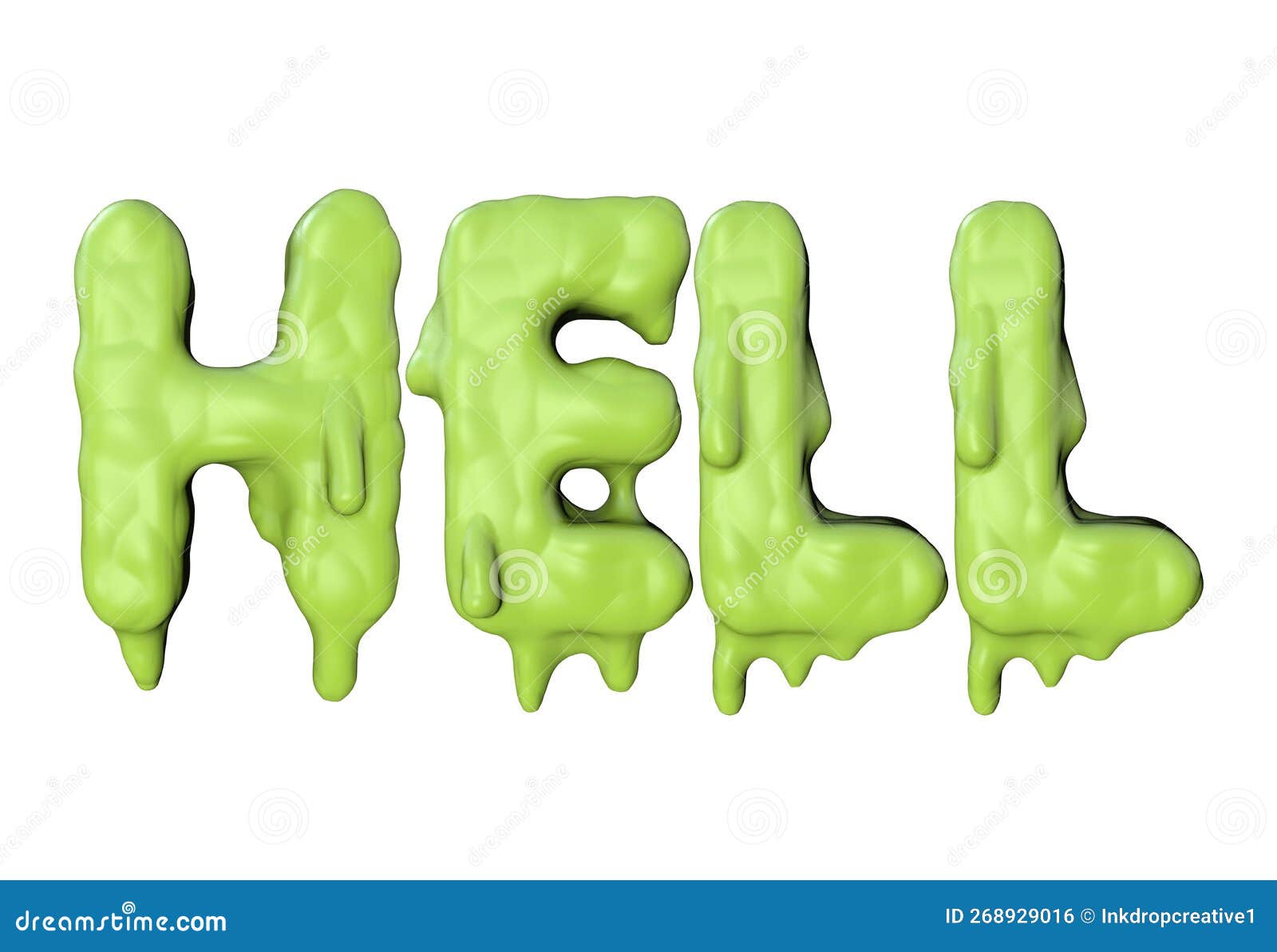Hell Word Made from Green Halloween Slime Lettering. 3D Render Stock ...