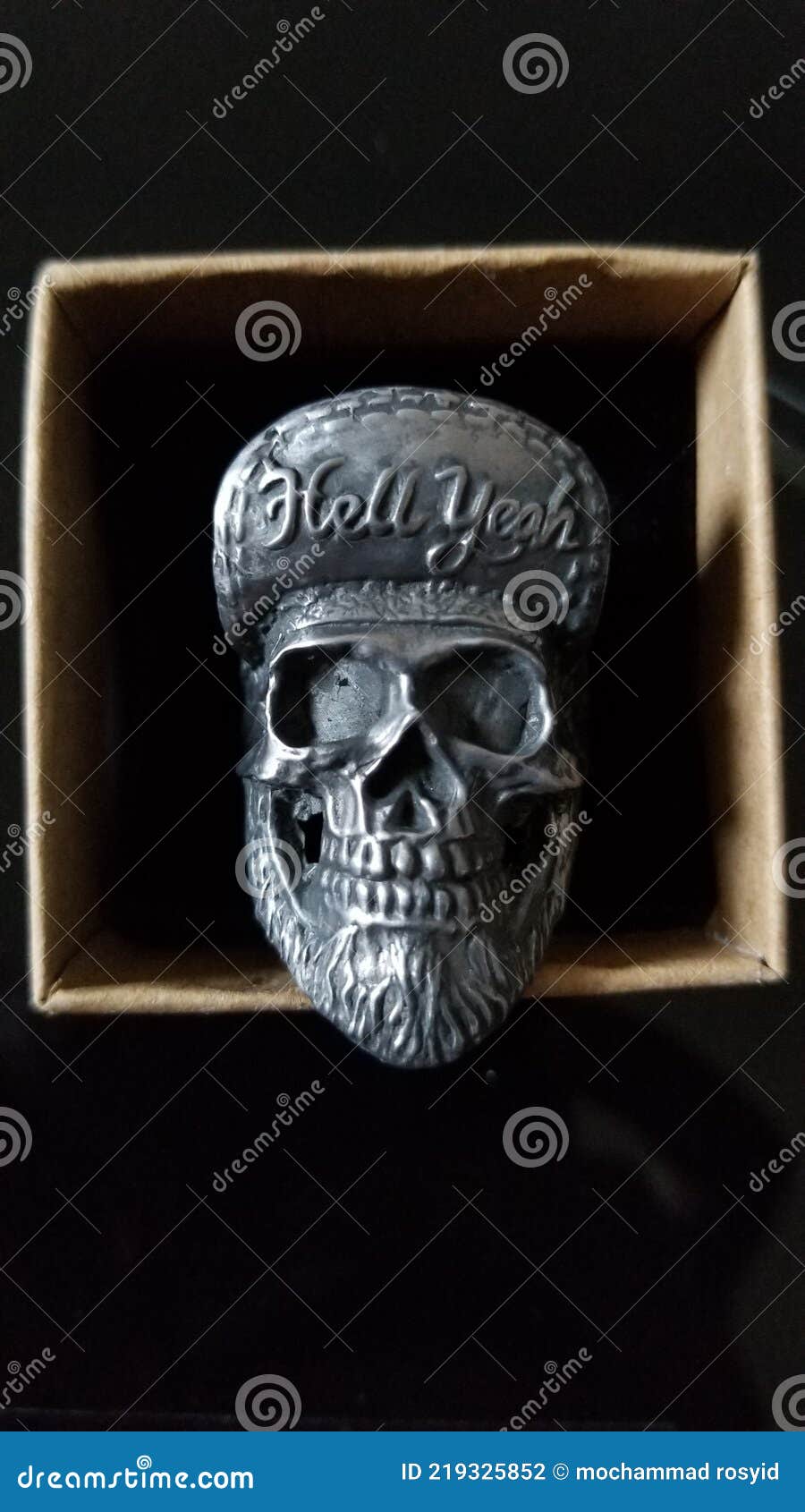 Hell yeah skull ring stock photo. Image of award, iron - 219325852