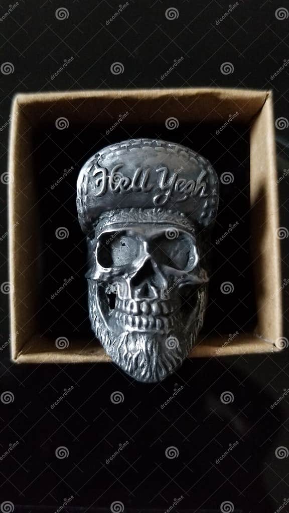 Hell yeah skull ring stock photo. Image of award, iron - 219325852