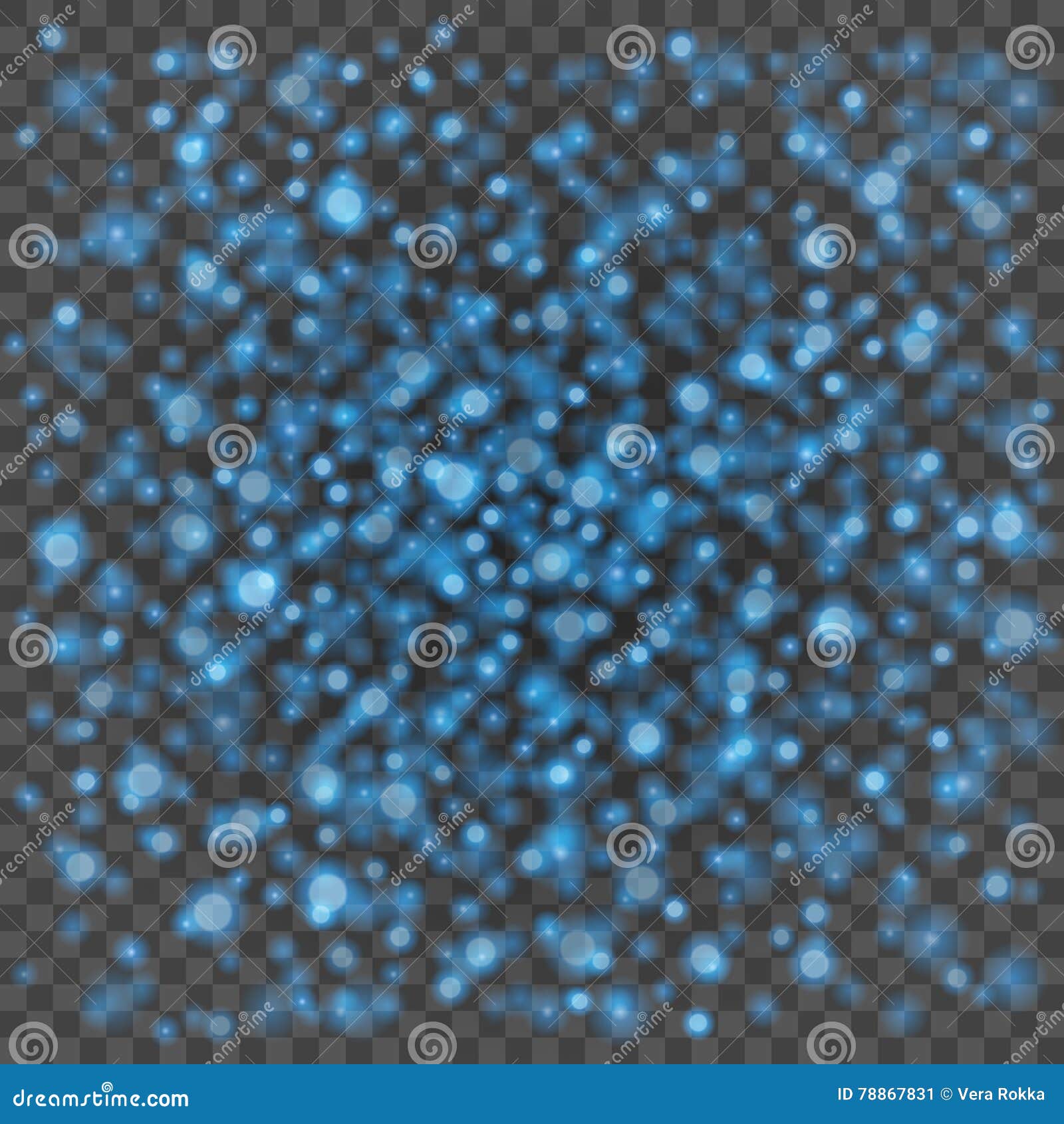 Hellblaue Scheine Bokeh Auf Transparenzhintergrundillustration ...