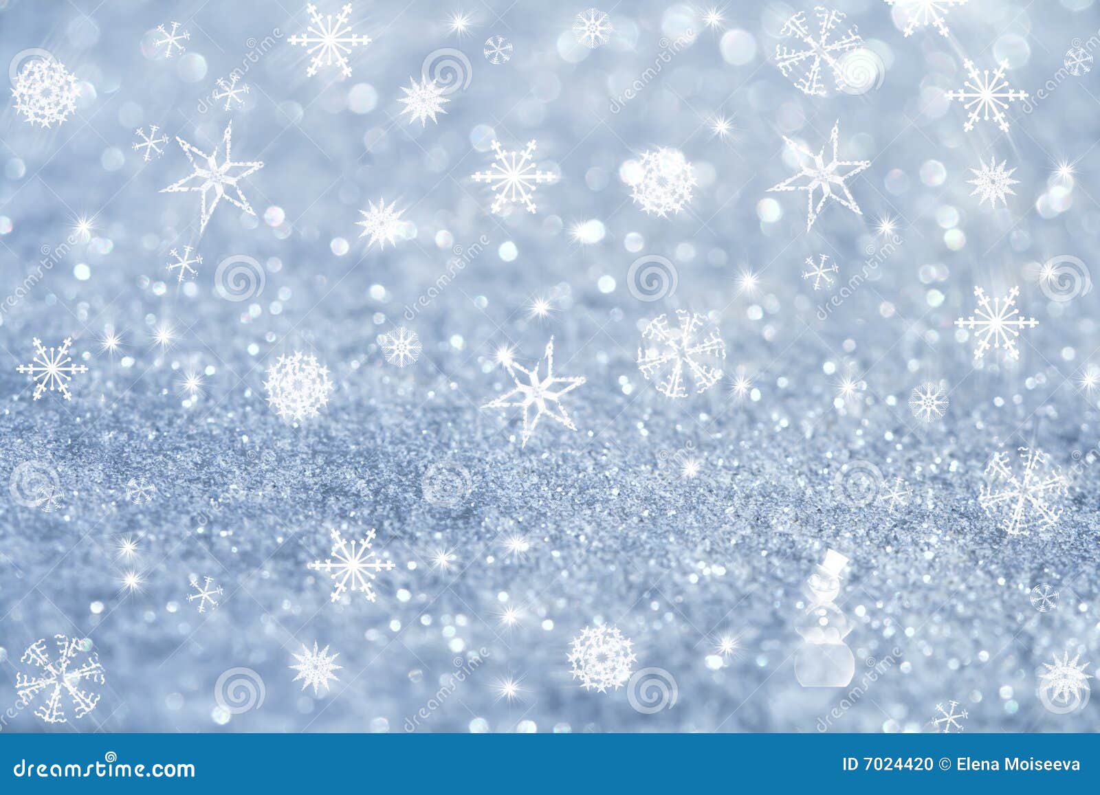 Hellblaue Schneeflocken Und Funkelnscheine Stockfoto - Bild von ...