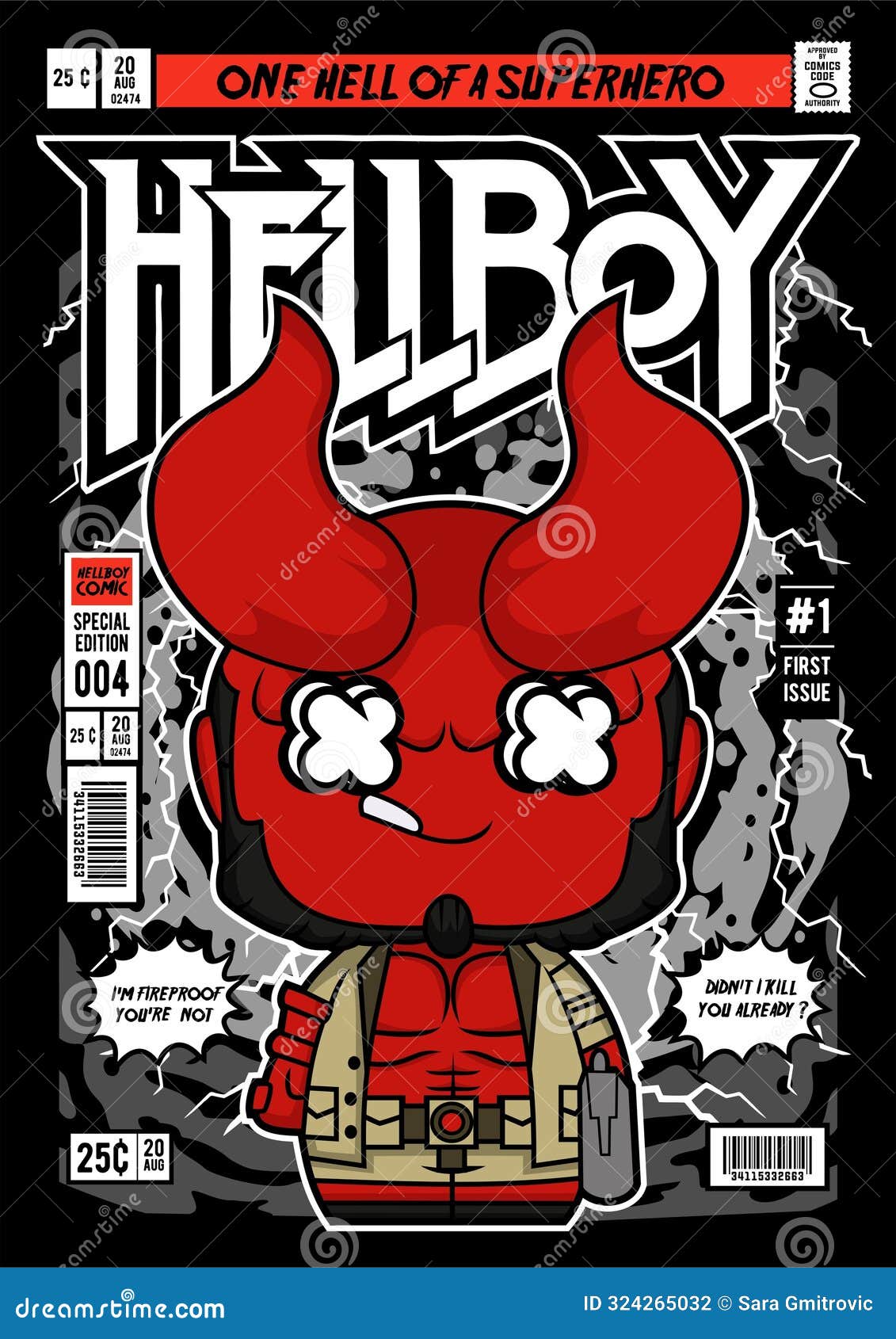 Hellboy stock illustration. Illustration of graphics - 324265032