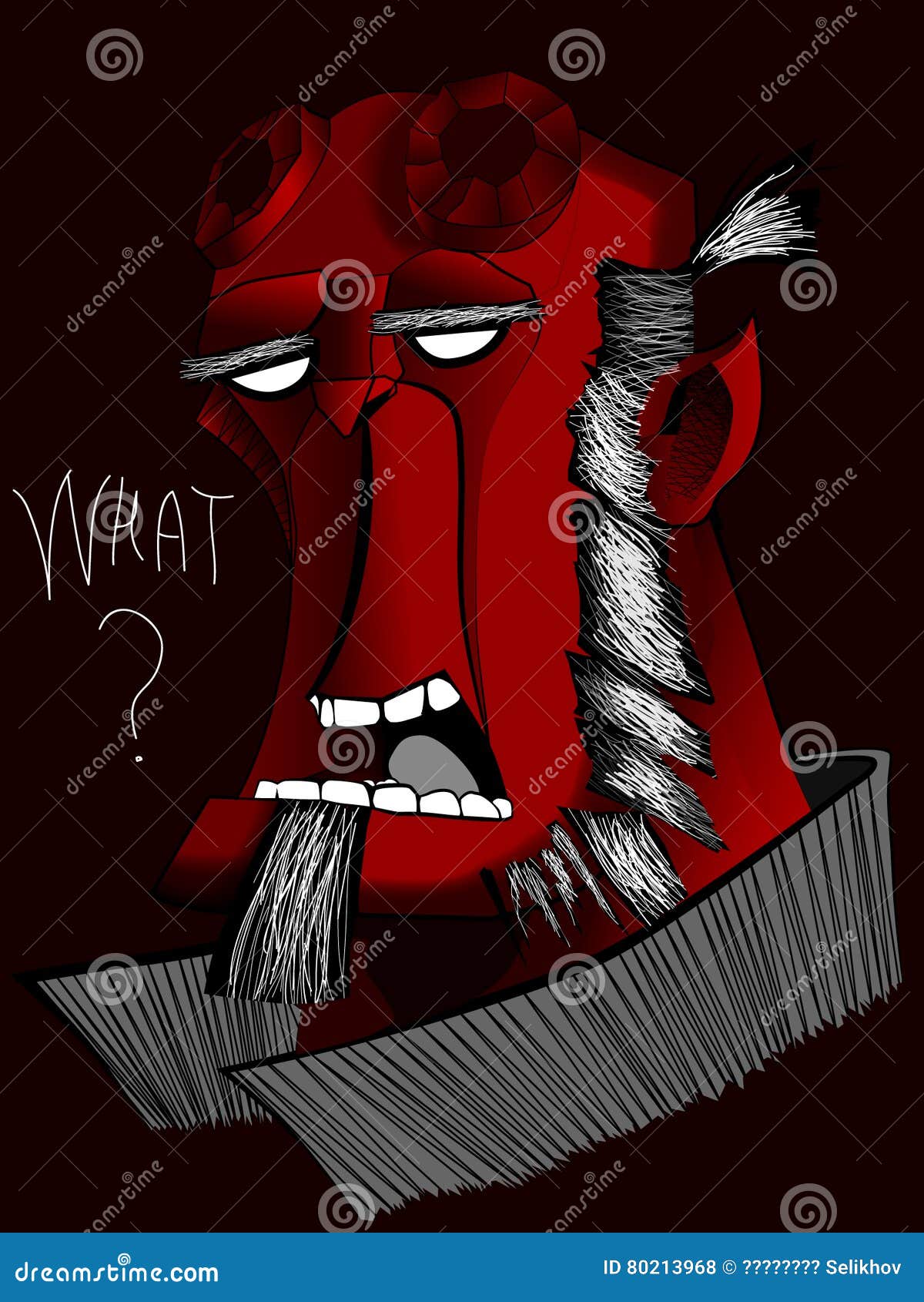 Hellboy Movie Comix Cartoon Character Hero Stock Vector - Illustration ...