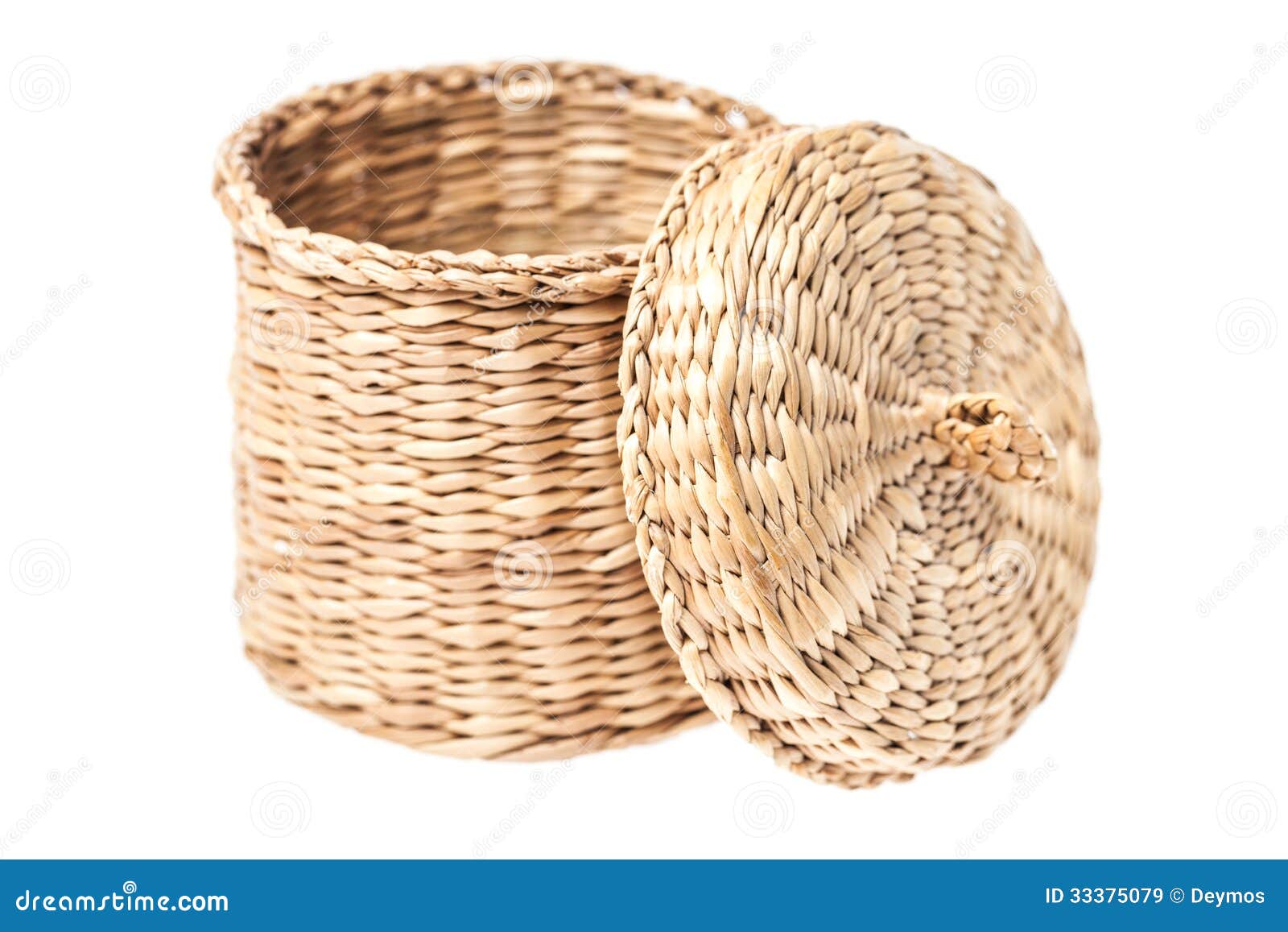 Hellbrauner Weidenkorb Mit Offenem Deckel Stockbild - Bild von ...