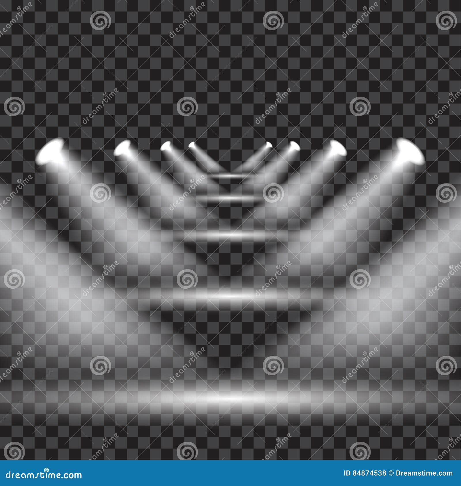 Helle Transparente Beleuchtung Mit Scheinwerfern am Unterschiedlichen ...