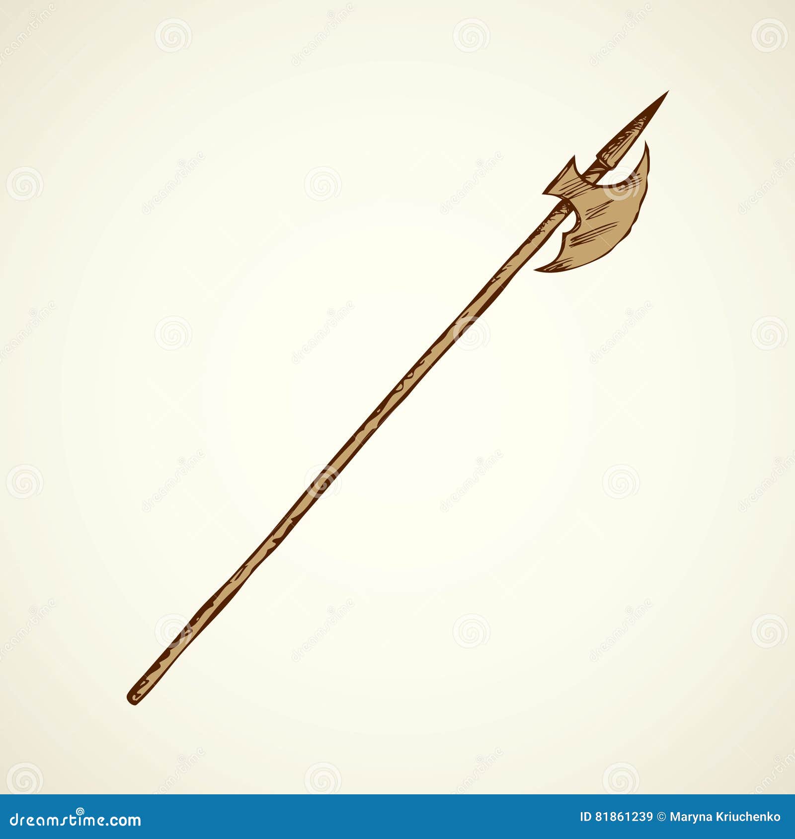 Hellebaard Vector tekening vector illustratie. Illustration of ...