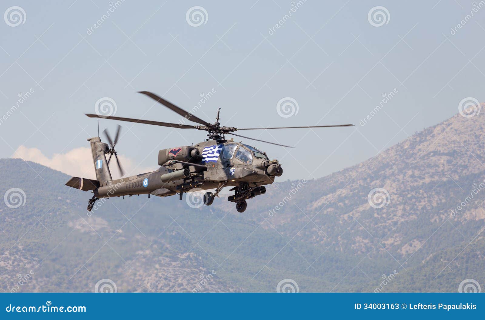 Hellenic Army AH-64A Apache Attack Helicopter in Flight Editorial Stock ...