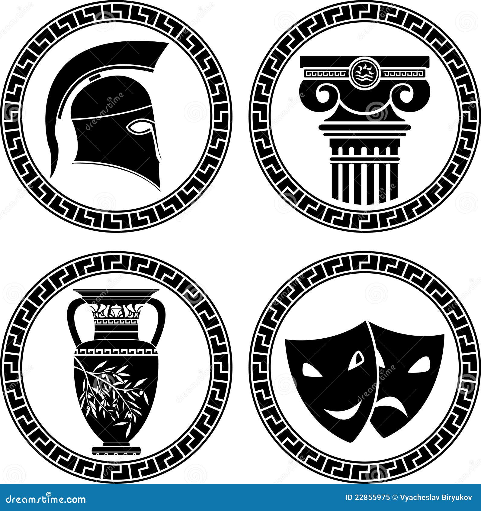 Hellenic buttons stock illustration. Illustration of element - 22855975