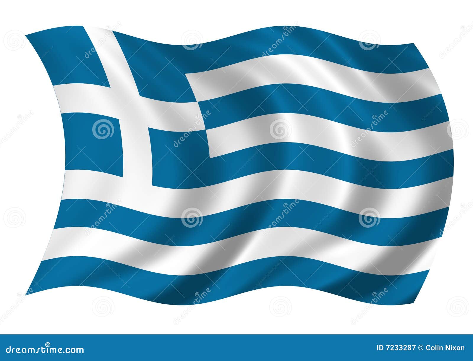 Hellenic Republic (Greece) Flag Stock Illustration - Illustration of ...