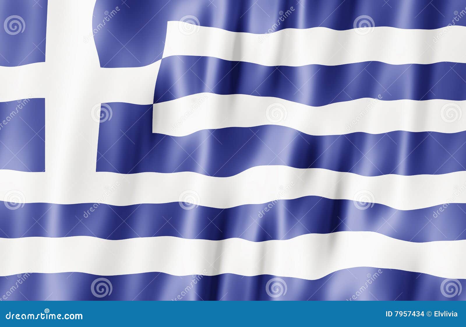 Hellenic Republic, Greece Flag Stock Illustration - Illustration of ...
