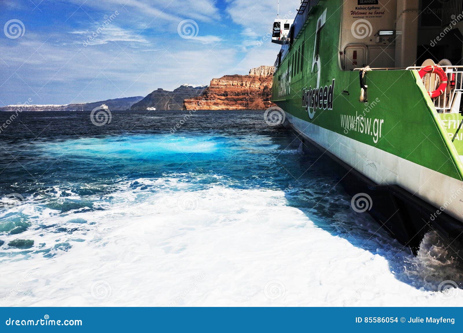 Hellenic Seaways at Athinios Port, SANTORINI Editorial Stock Image ...