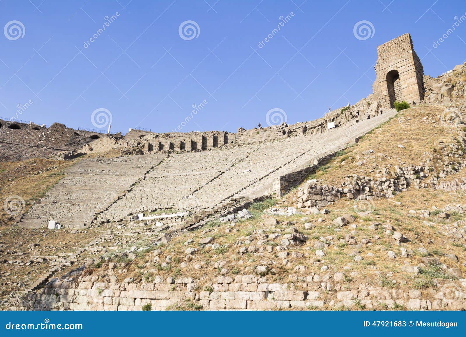 The Hellenistic Theater in Pergamon Stock Image - Image of panoramic ...