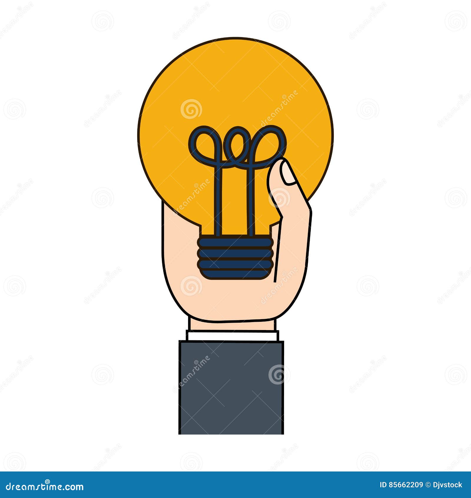 Heller Geistesblitz Im Handbilddesign Stock Abbildung - Illustration ...