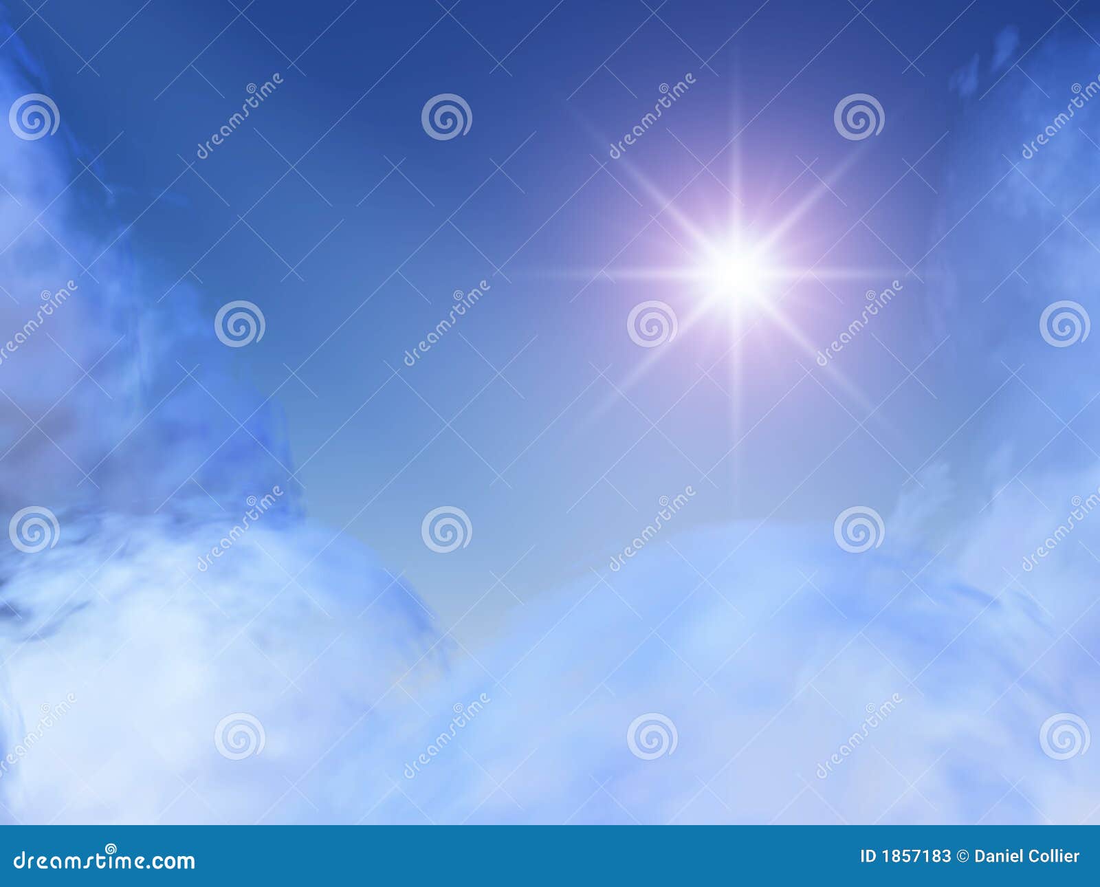 Heller Stern in Den Himmlischen Wolken Stock Abbildung - Illustration ...