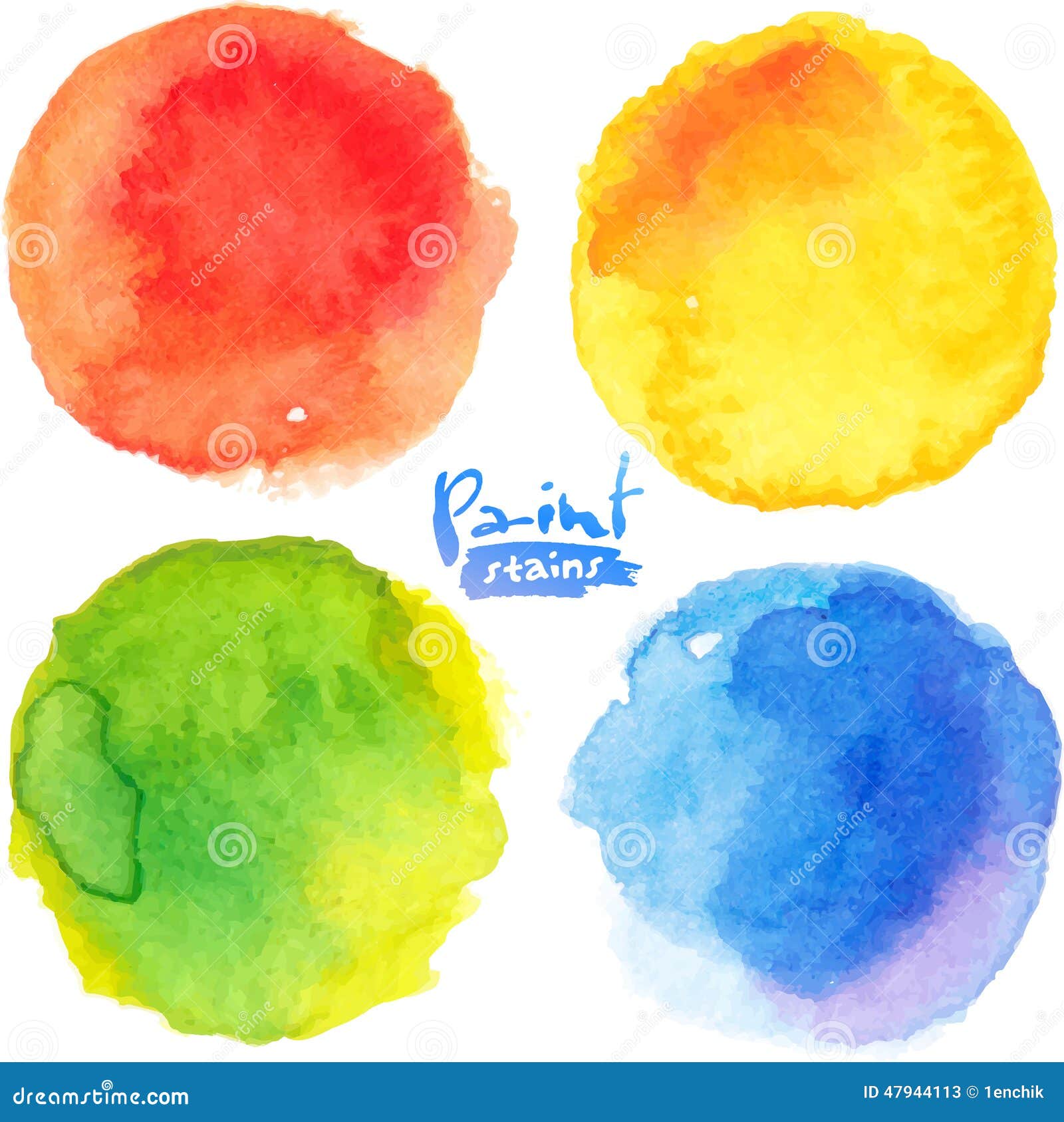 Helles Farbaquarell Malte Flecke Eingestellt Vektor Abbildung ...