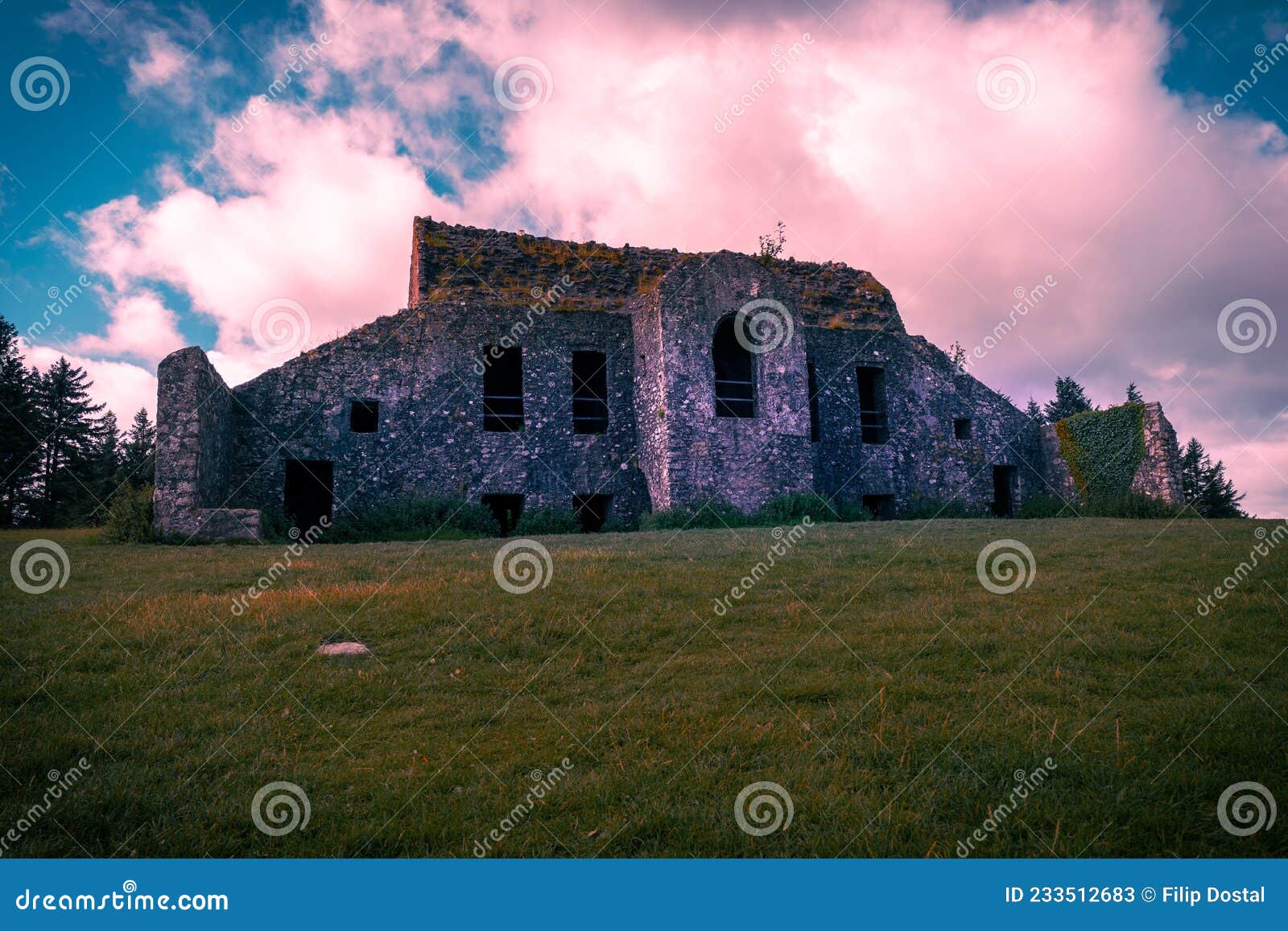 Hellfire Club Dublin with Dramatic Red Sky Stock Image - Image of ...