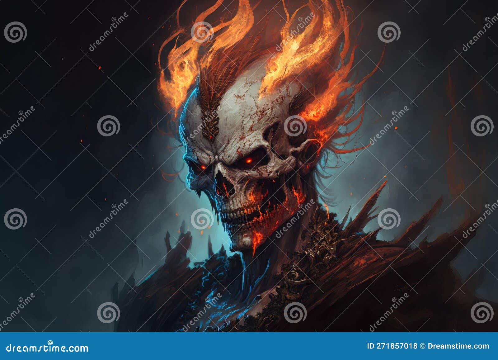 Hellfire Demon Skeleton Character from a Horror Image Painted in a ...