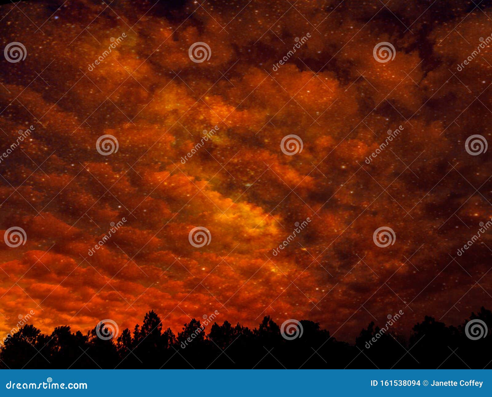 Hellfire Starscape stock photo. Image of hellfire, starscape - 161538094